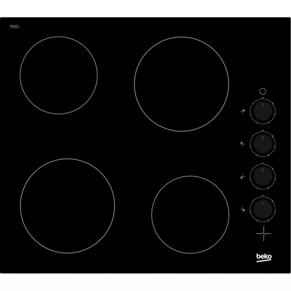 Beko 60cm Integrated Ceramic Electric Hob - Black | HIC64102 | Telfords