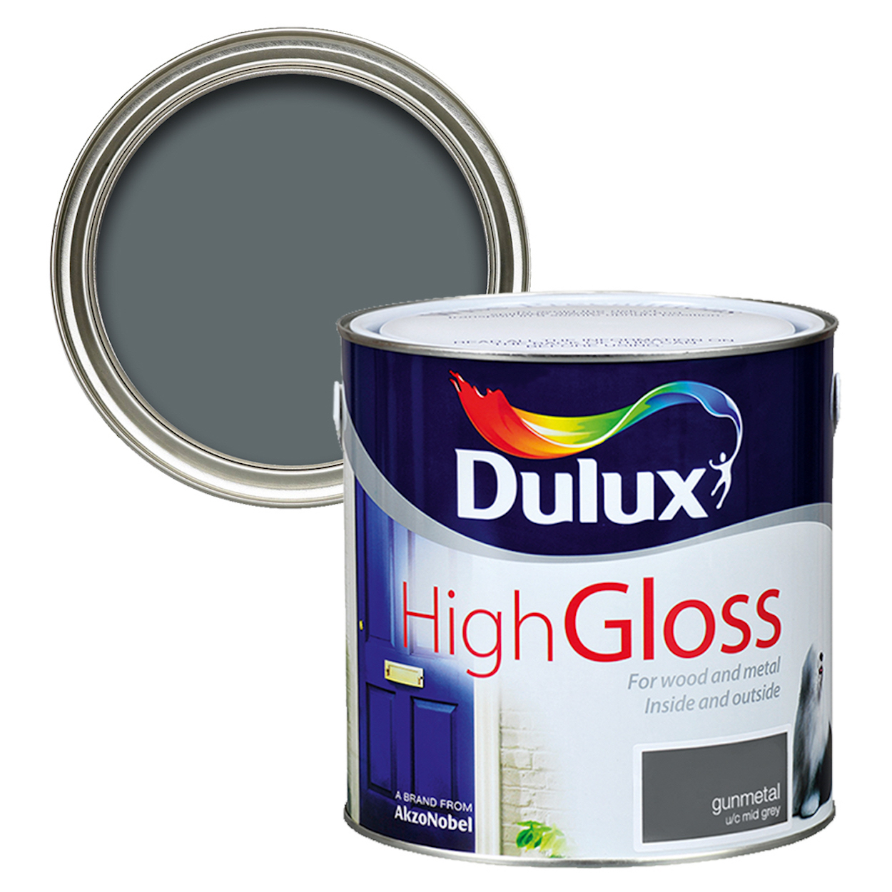 Dulux High Gloss Gunmetal 2.5l | Telfords