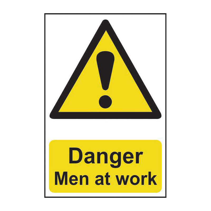 Danger Men At Work Safety Sign 600 x 400mm | Telfords