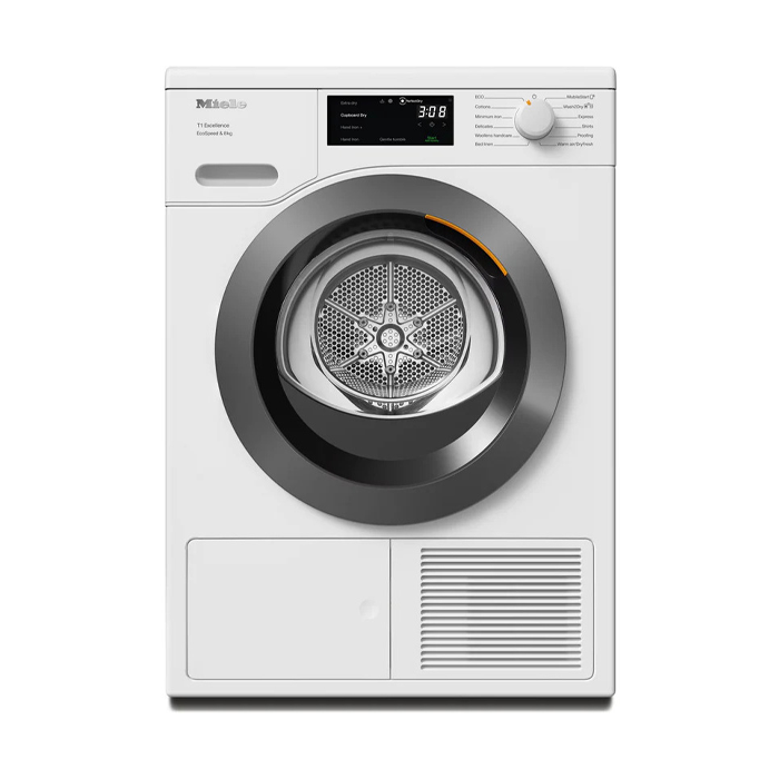 Miele T1 EcoSpeed 8KG Freestanding Heat Pump Tumble Dryer - Lotus White ...