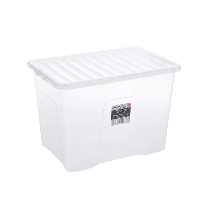 Wham Crystal 80 Litre Storage Box & Lid - Clear | Z11315 | Telfords